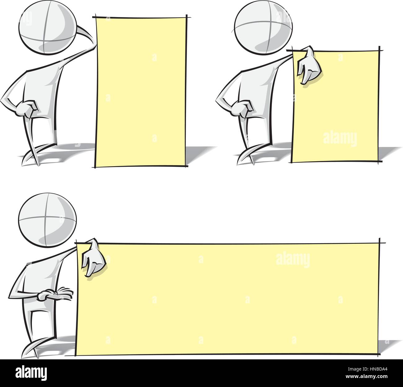 Set of sparse vector illustration of a generic cartoon character on ...