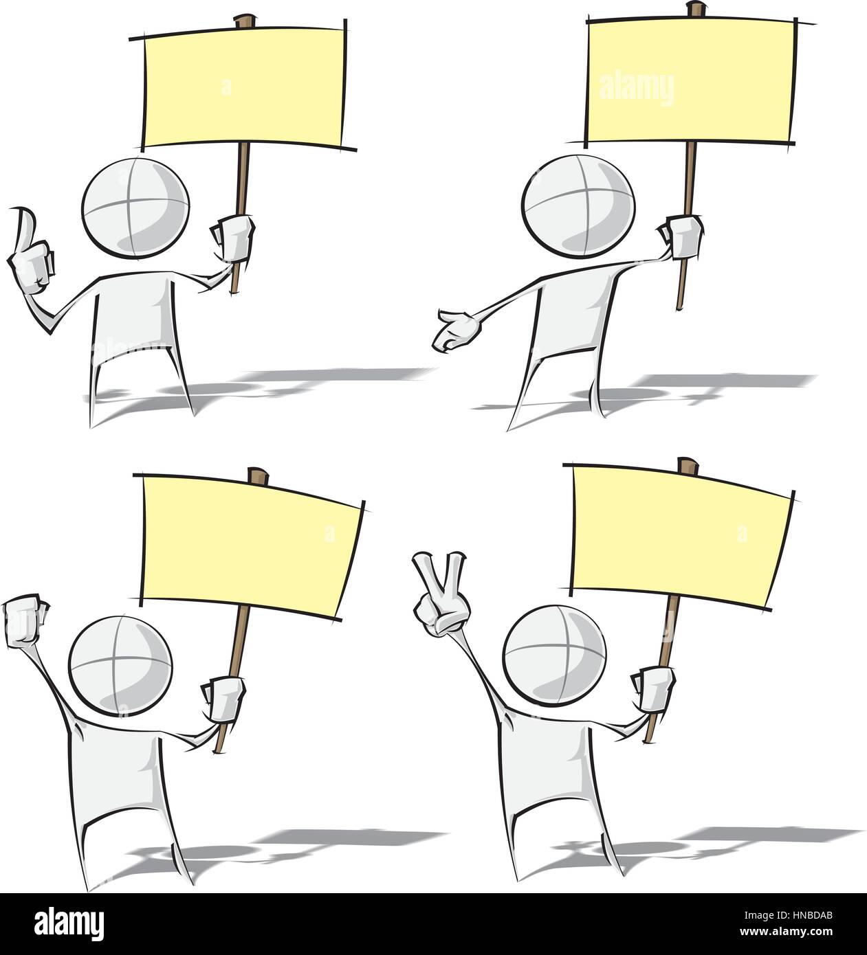 Set of sparse vector illustration of a generic cartoon character ...