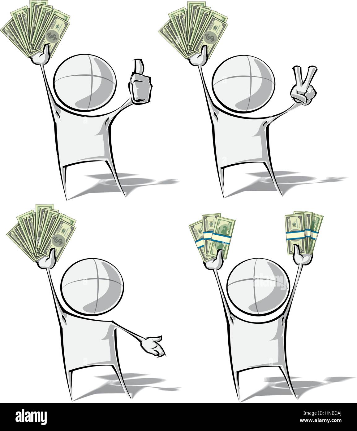 Set of 4 sparse vector illustrations of a of a generic cartoon ...