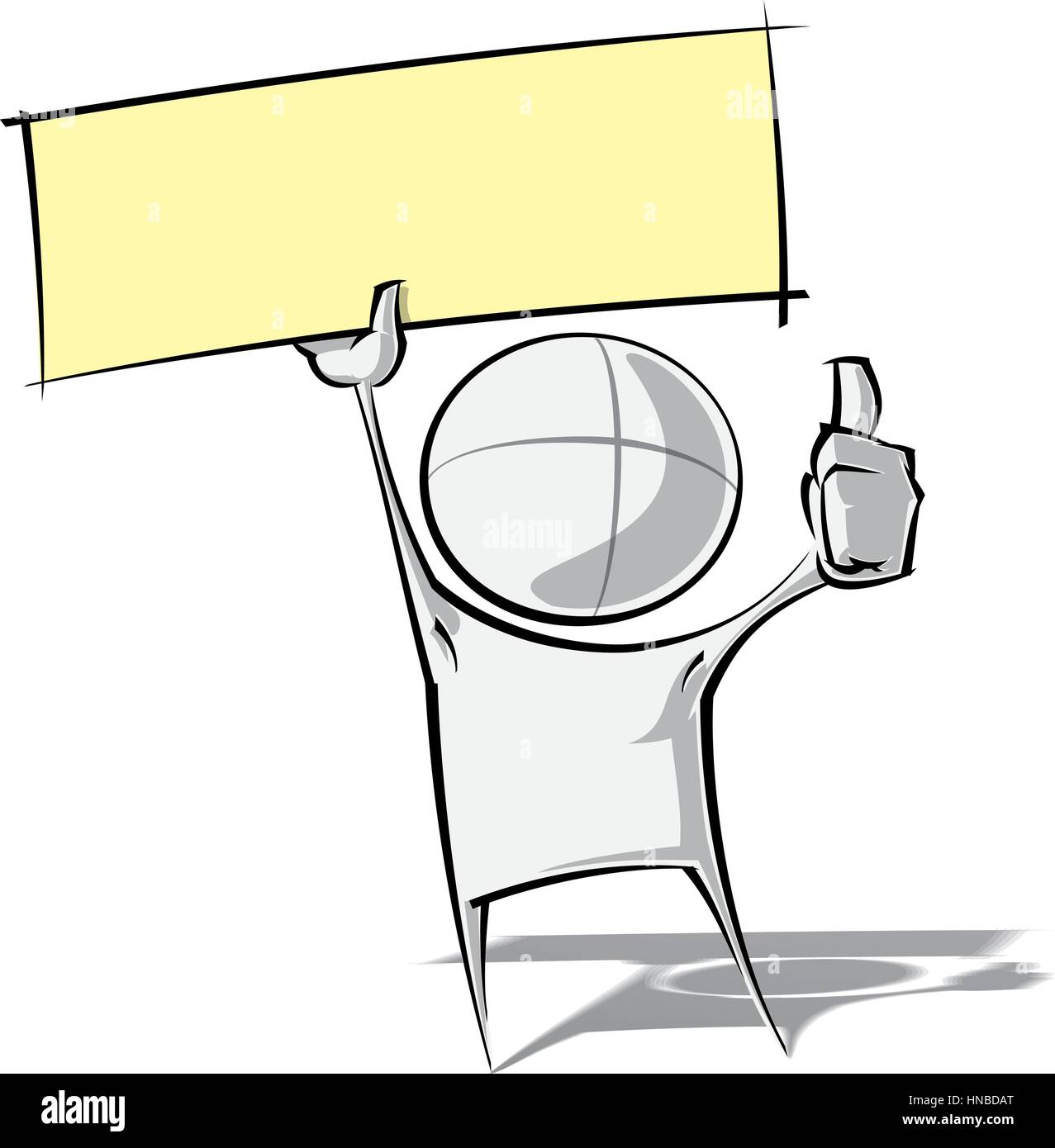 Sparse vector illustration of a of a generic cartoon character thumbs ...