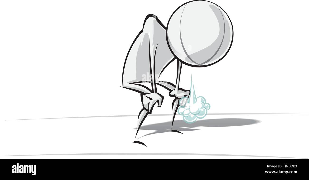 Sparse vector illustration of a of a generic cartoon character after a ...