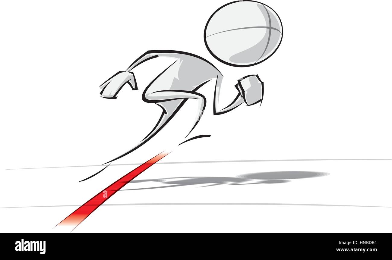 Sparse vector illustration of a of a generic cartoon character starting ...