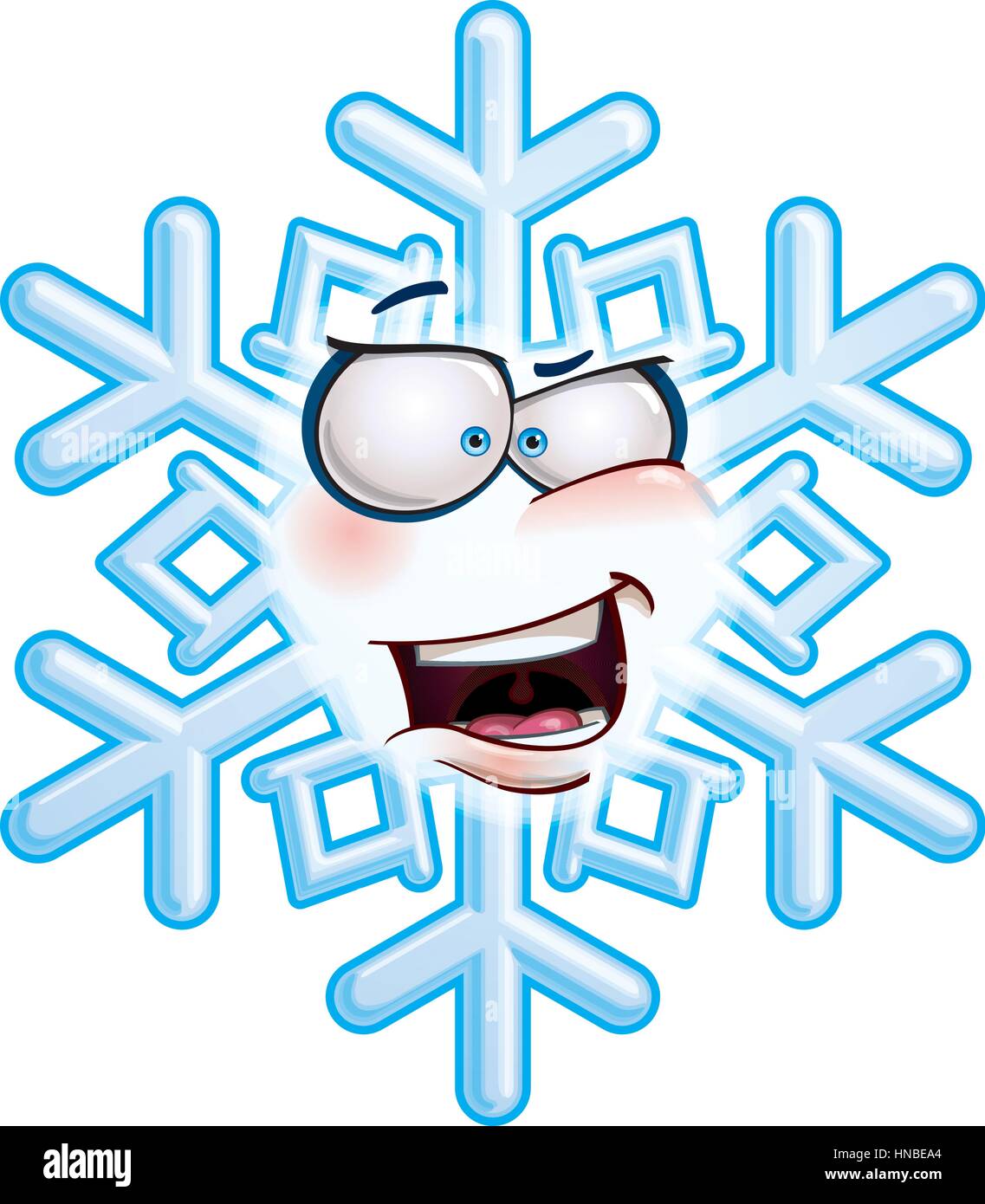 Cartoon illustration snowflake emoticon smiling hi-res stock ...