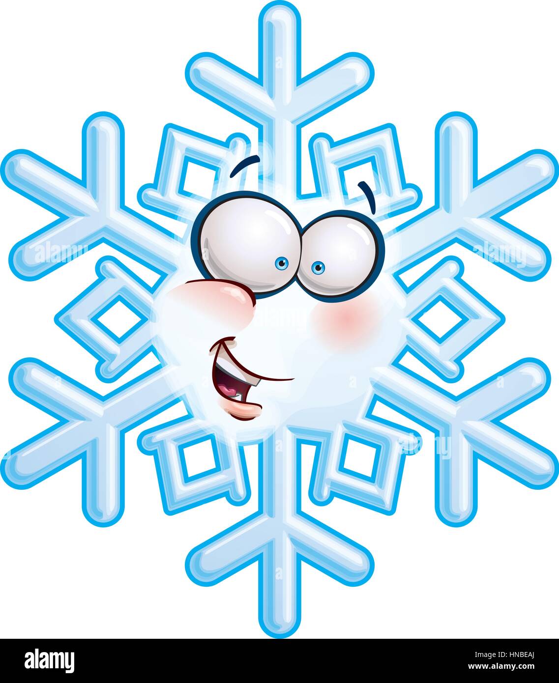 Cartoon illustration of a snowflake emoticon smiling Stock Vector Image ...