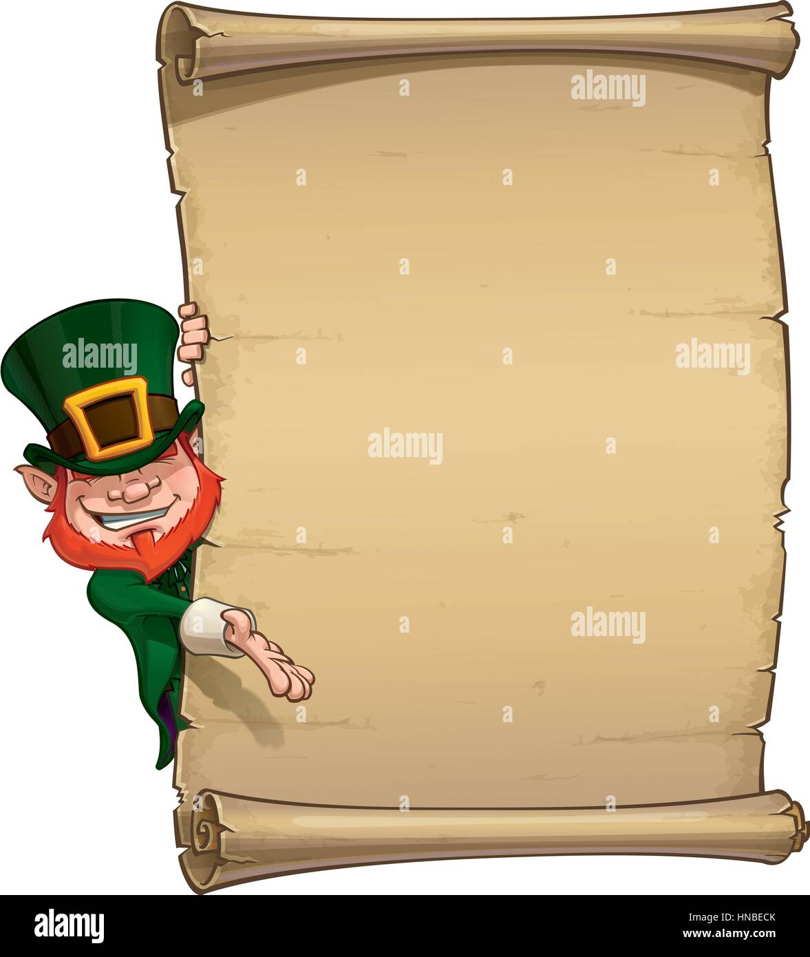 Vector Cartoon Illustration of St. Patrick presenting a declaration ...