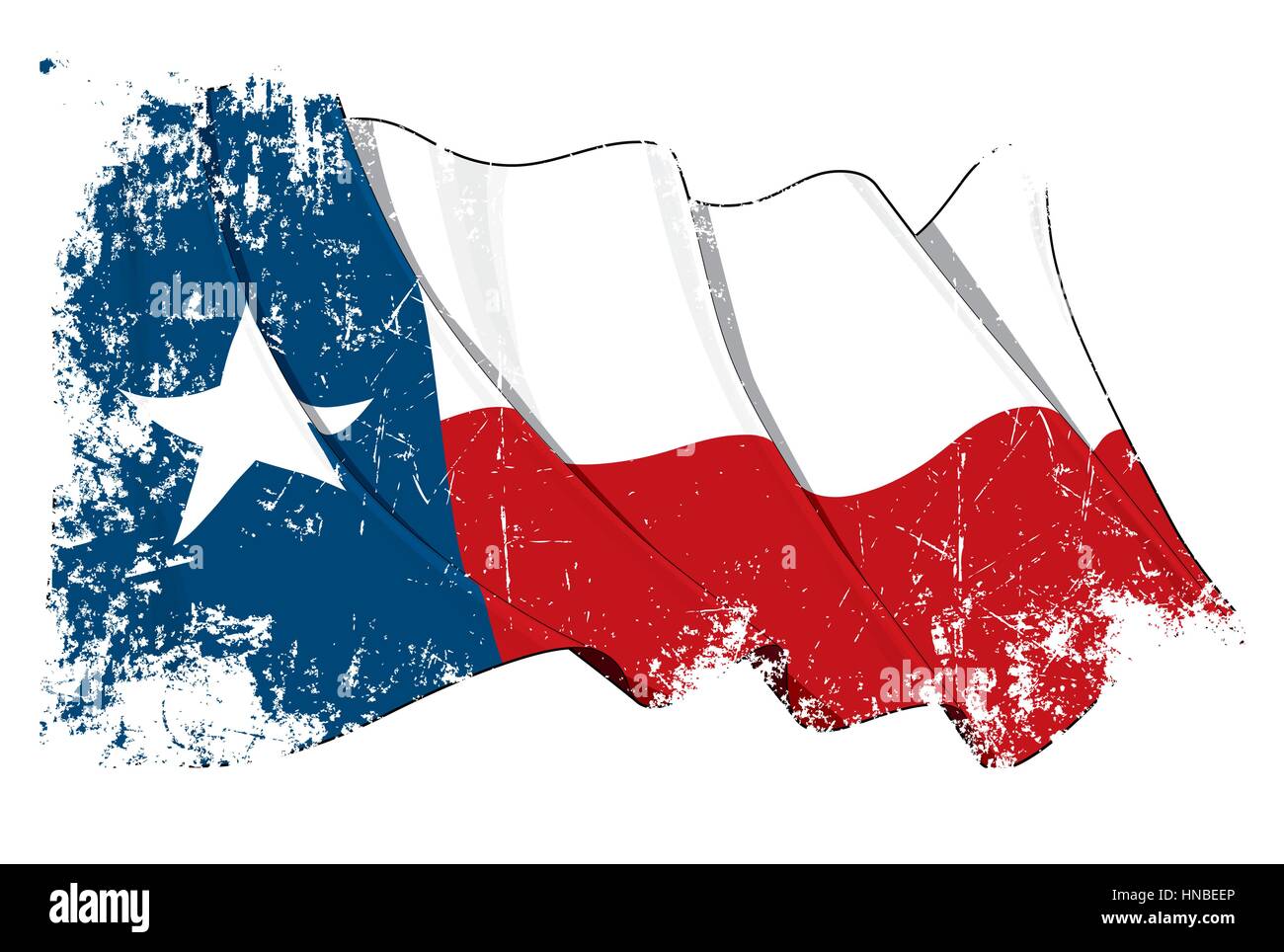 Vector Illustration of a waving Texan flag under a grunge texture. All ...