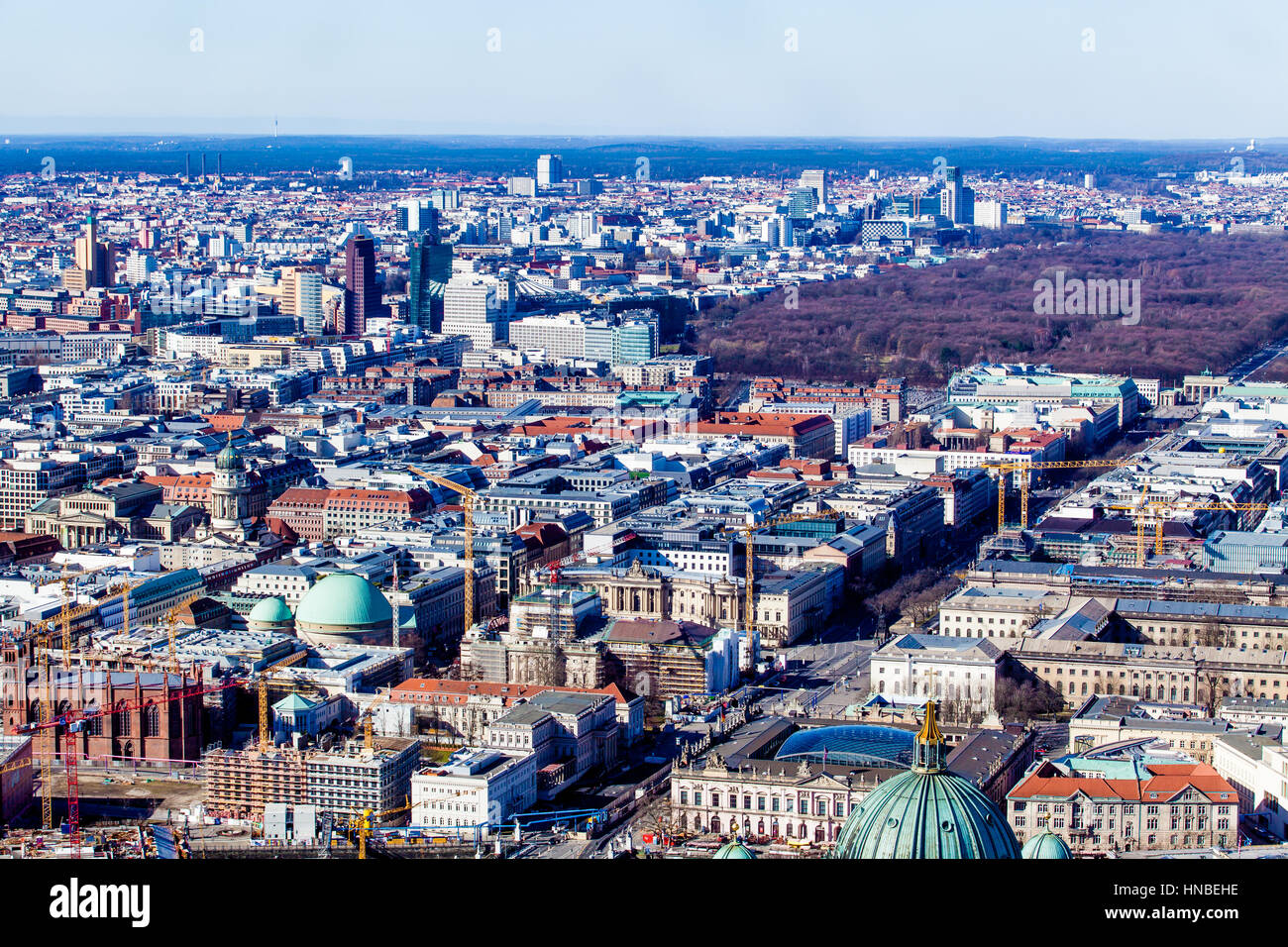 BERLIN, GERMANY - MARCH 22, 2015: Aerial bird eye view of the city of ...