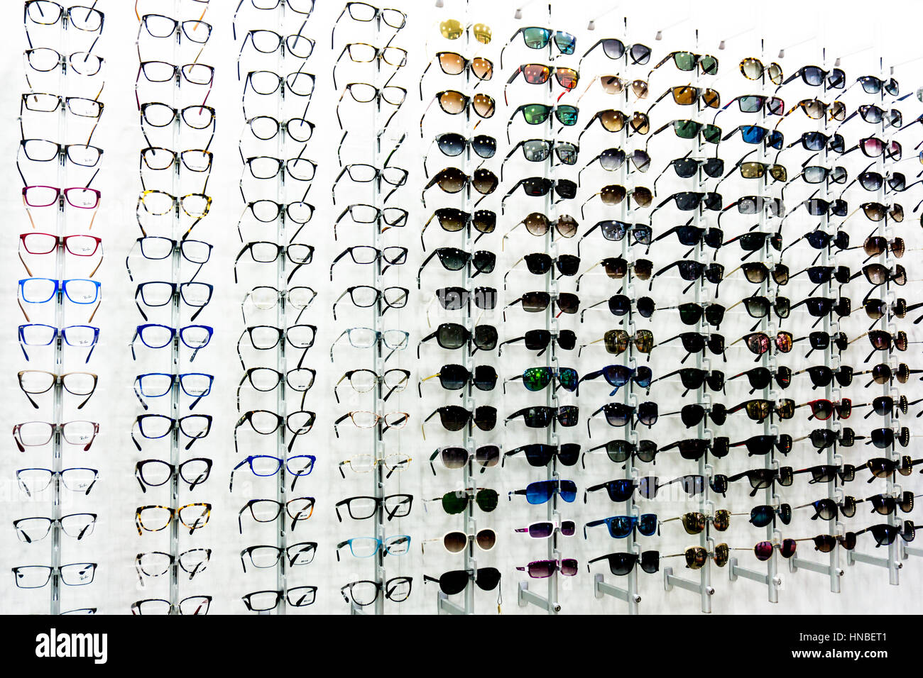 glasses background. glasses displayed. eye glasses on the shelf ...