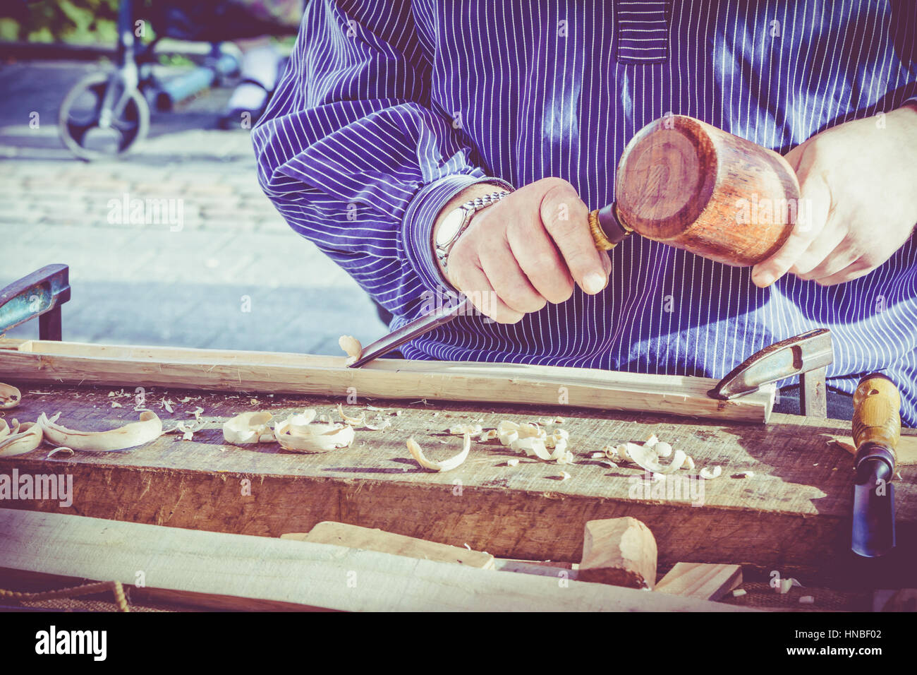 Gouge wood chisel carpenter tool. Work Of Artist Stock Photo - Alamy