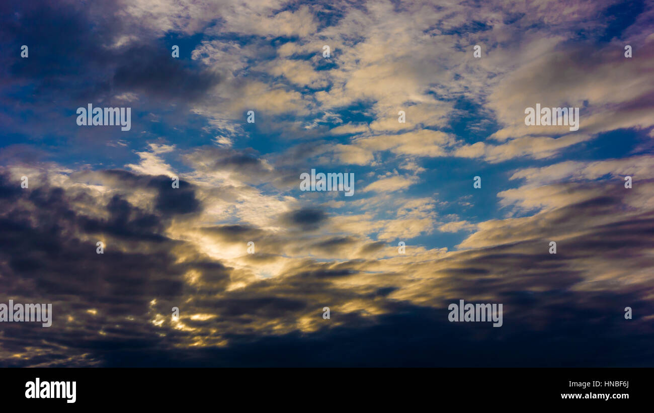 Beautiful cloudy sky with sun rays. Dramatic sky with stormy clouds ...