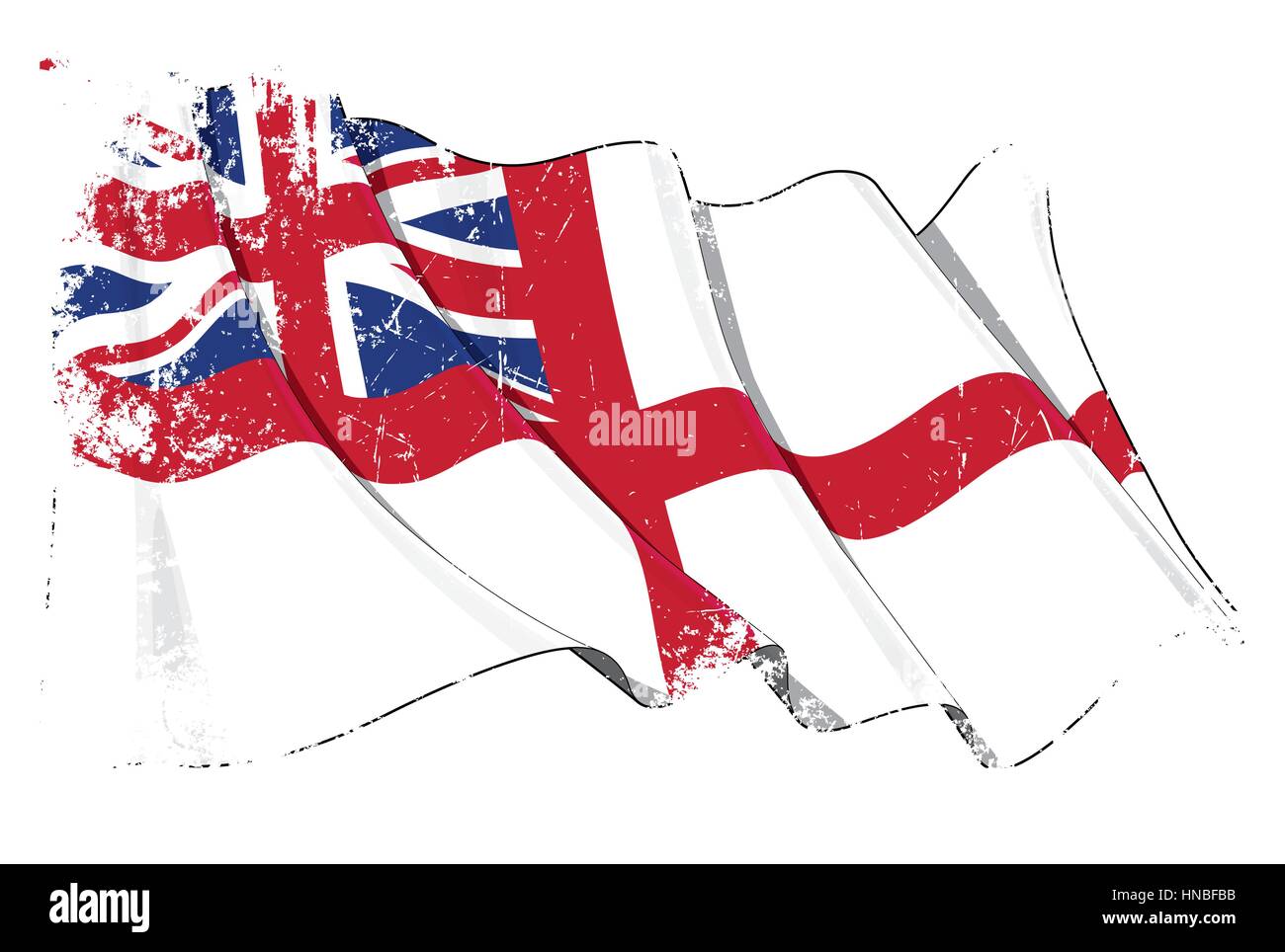 Grunge illustration of a Waving British Naval Ensign (Flag Stock Vector ...