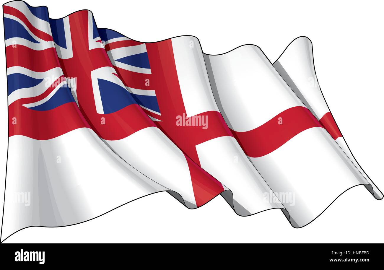 Illustration of a Waving British Naval Ensign (Flag Stock Vector Image ...