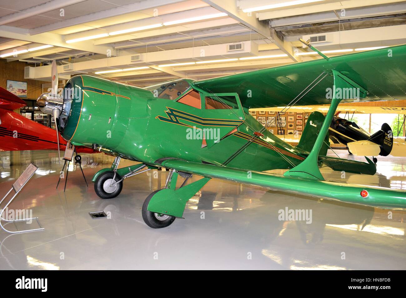 Beautiful Art Deco-style 1930s biplane - the Beech C17B Staggerwing in ...