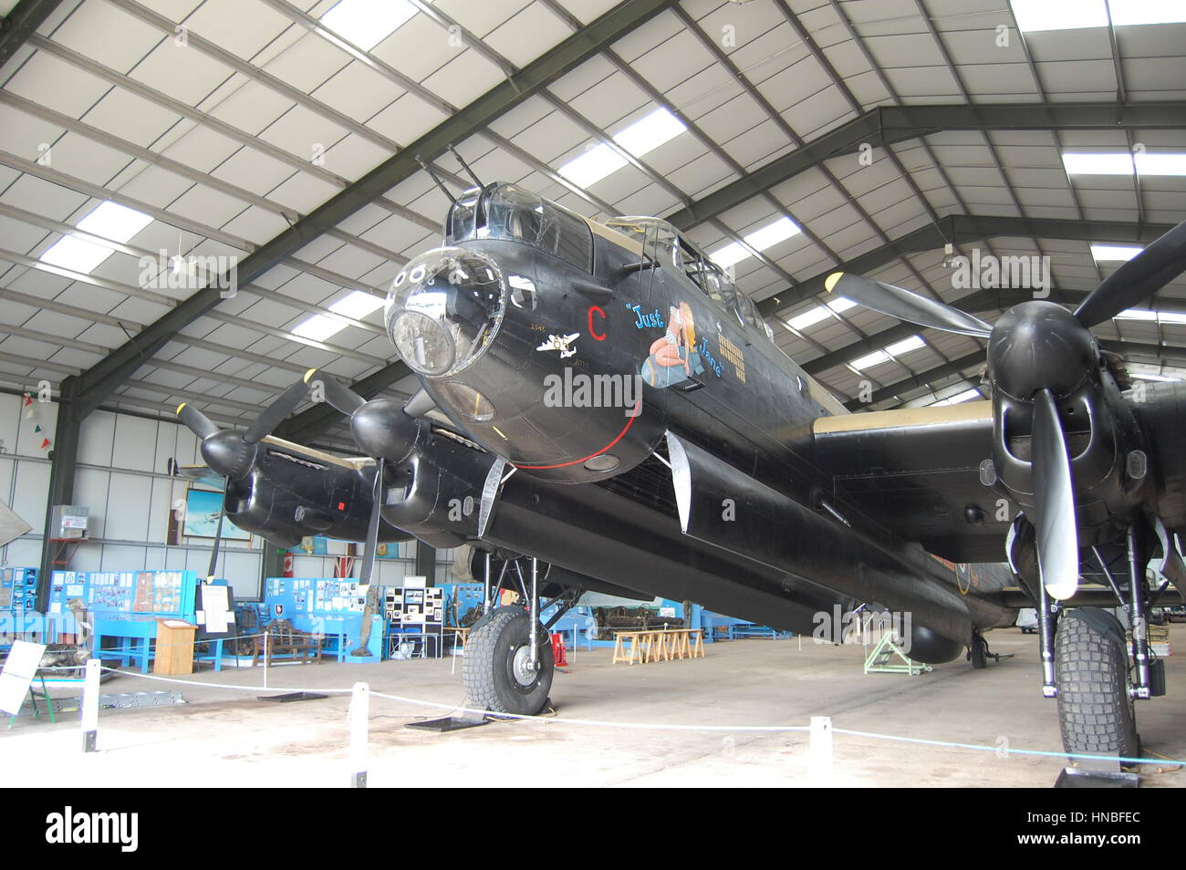 Just Jane, an Avro Lancaster Mk VII, is being restored to flight status ...