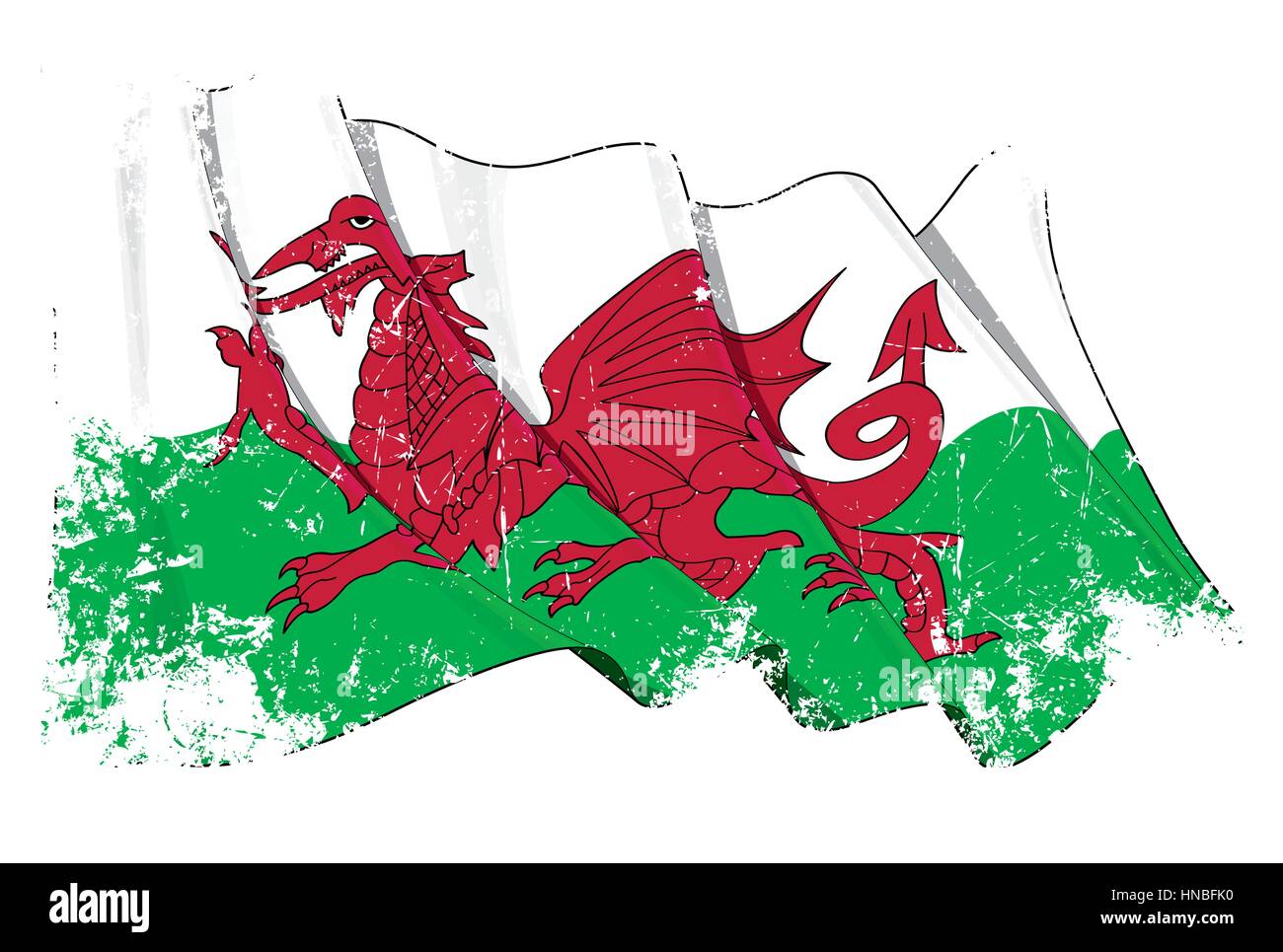 Welsh flag waving hi-res stock photography and images - Alamy