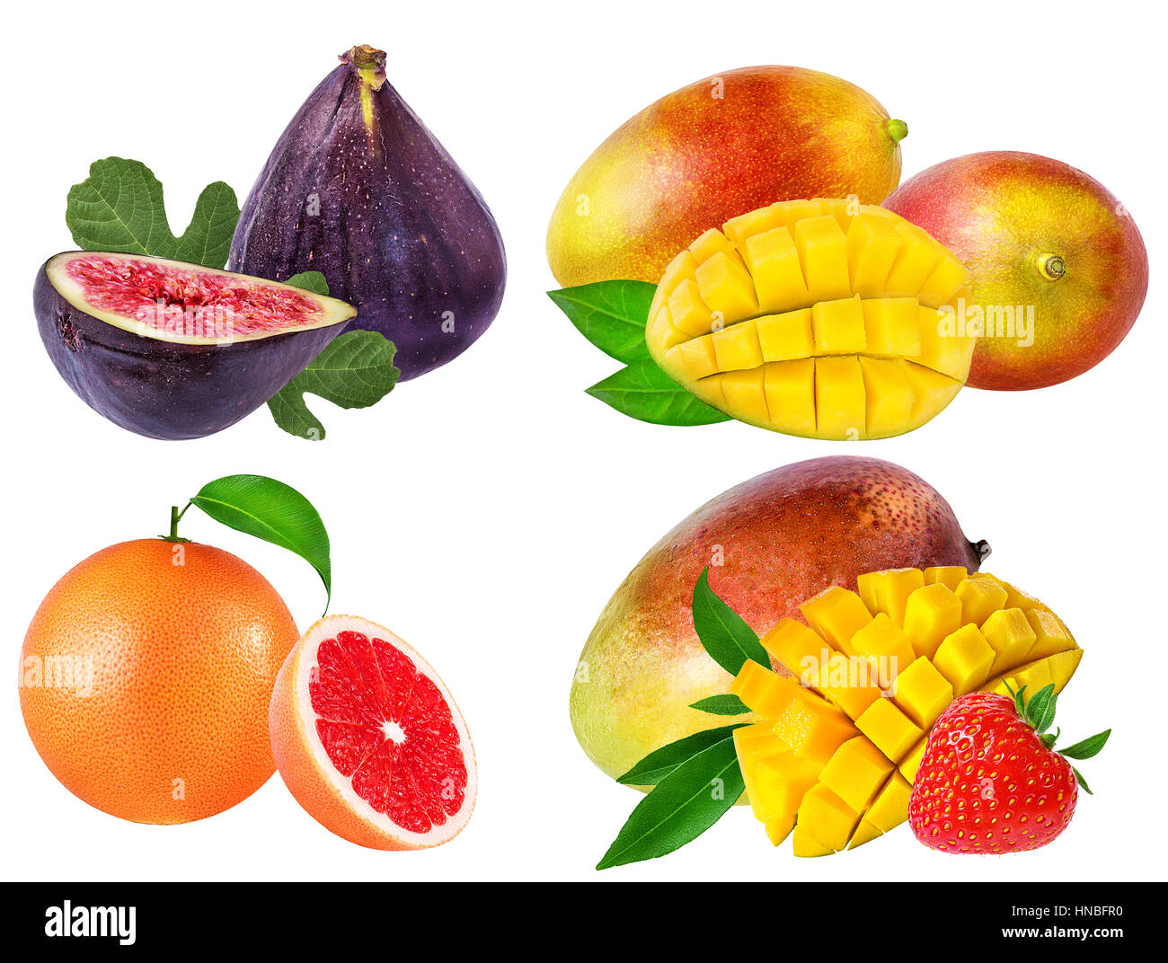 fruit collection isolated on a white background Stock Photo - Alamy
