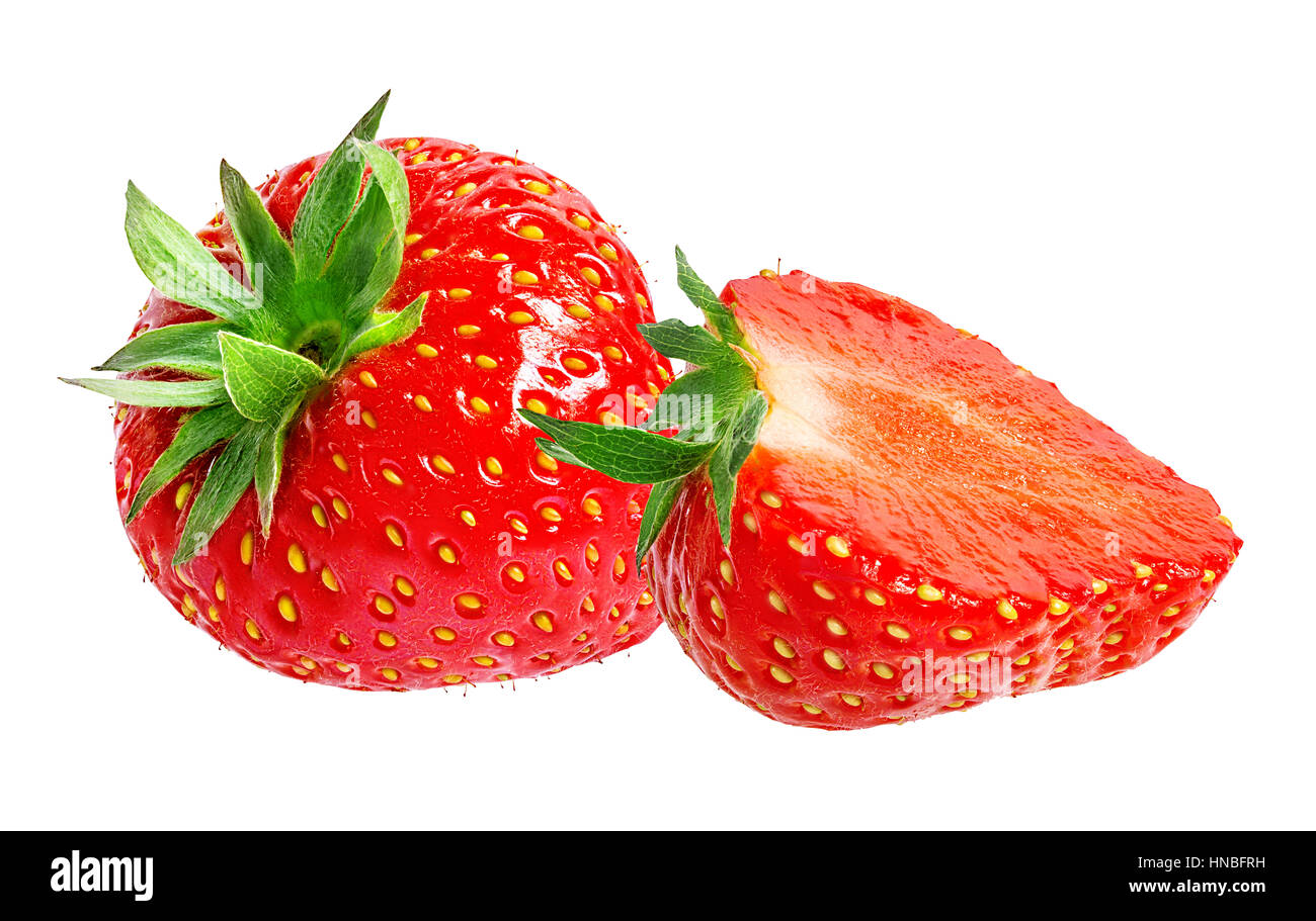 Strawberry on white background Stock Photo - Alamy
