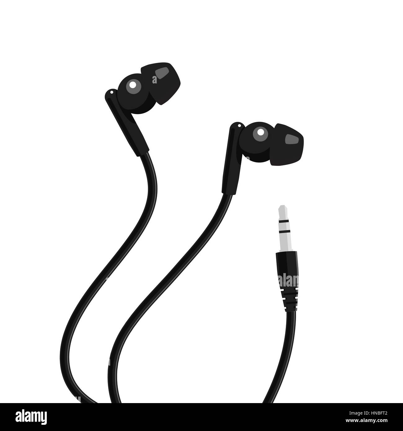 Black mini headphone with mini jack. Vector illustration Stock Vector ...