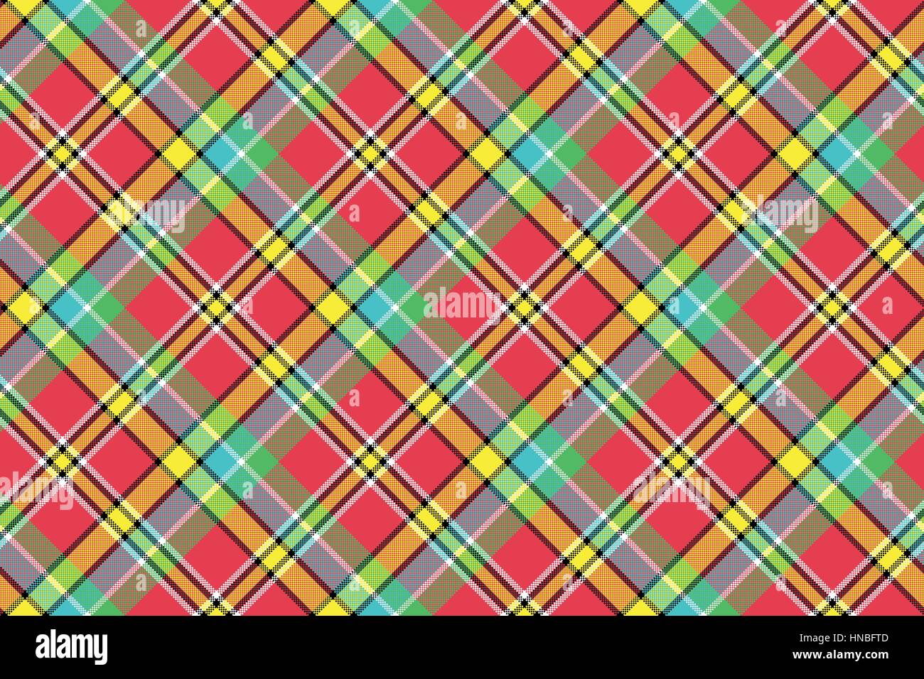 Madras diagonal plaid pixeled seamless background. Vector illustration ...