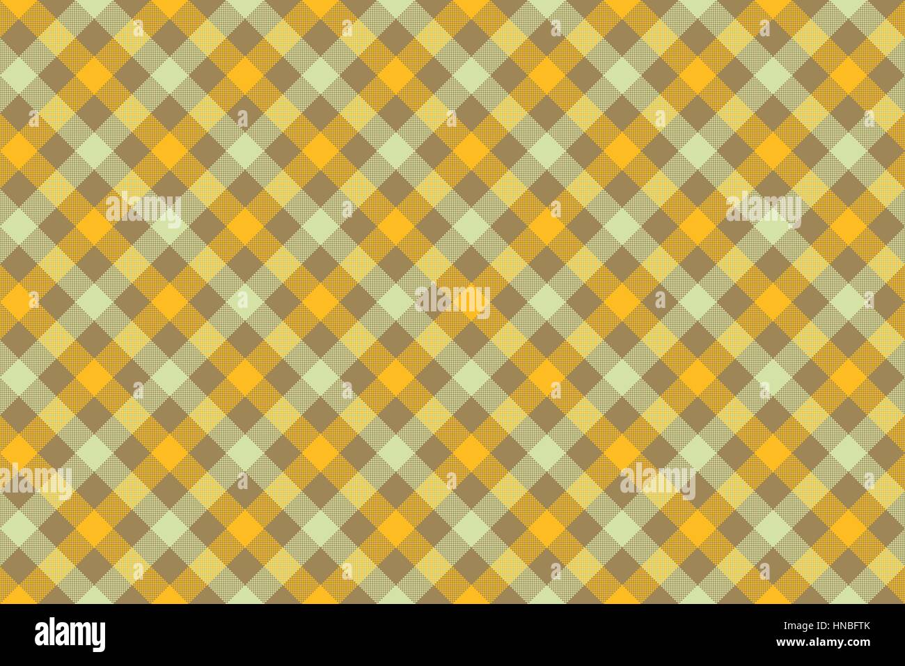 Yellow check diagonal fabric texture background seamless pattern ...