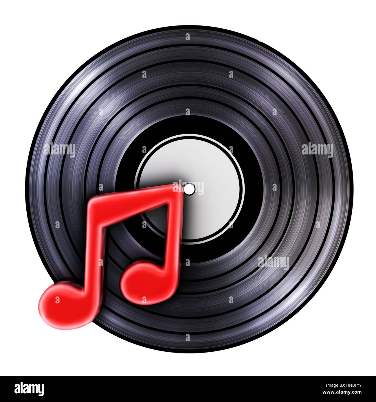 Old record and symbol music. 3d illustration (isolated Stock Photo - Alamy