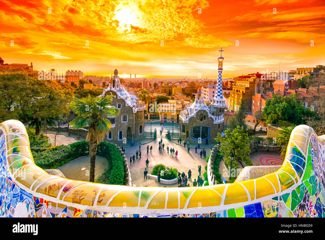 Park Guell in Barcelona, Spain Stock Photo - Alamy