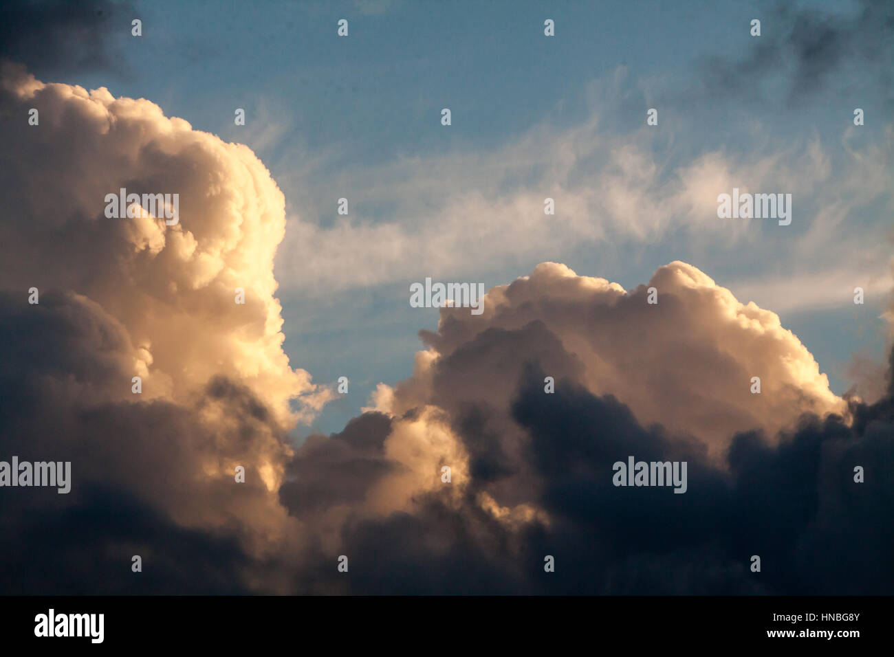Blue sky and big strong clouds in Crozon Brittany France Stock Photo ...