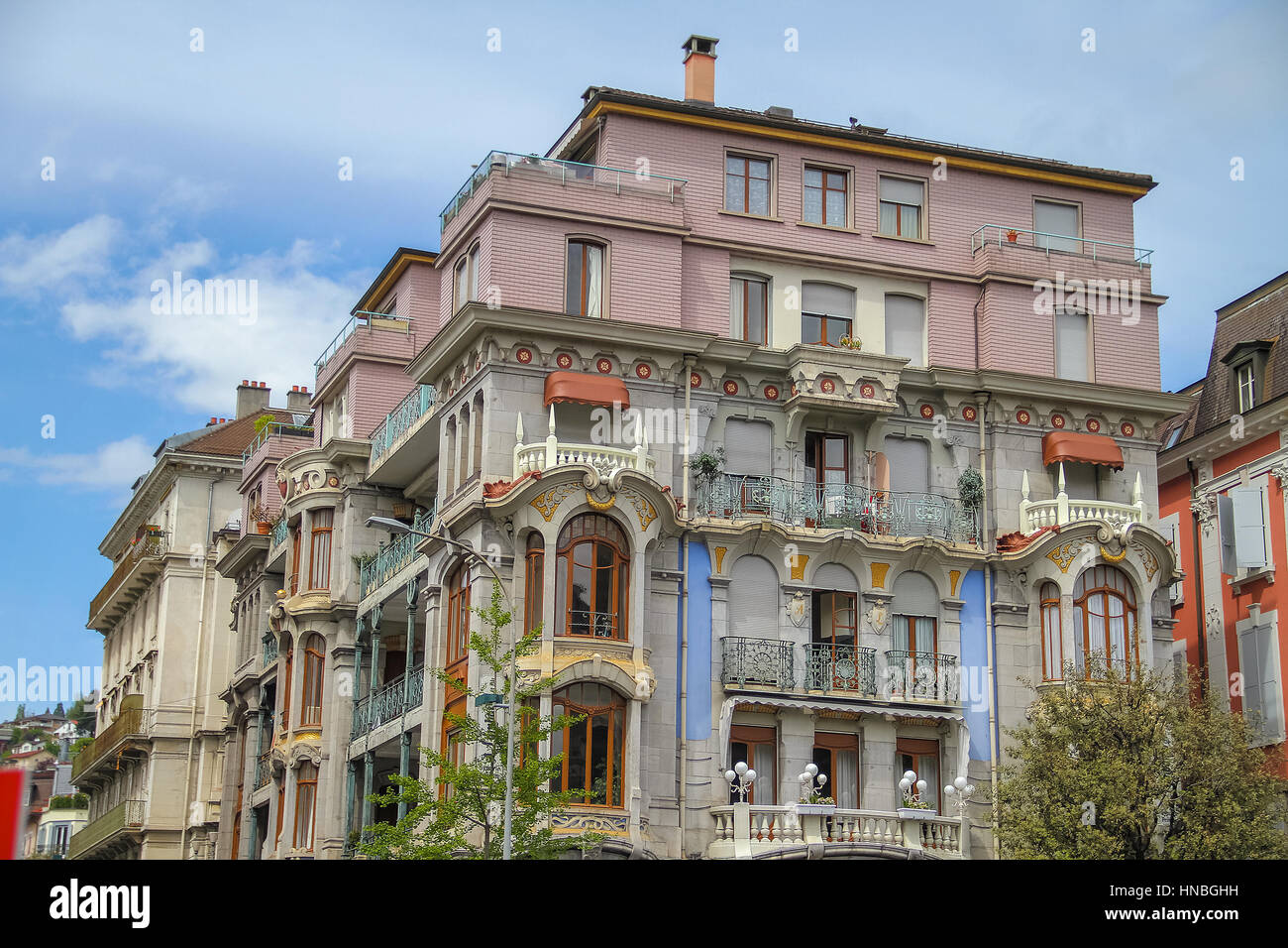 The ancient restored building with very beautiful architecture Stock ...