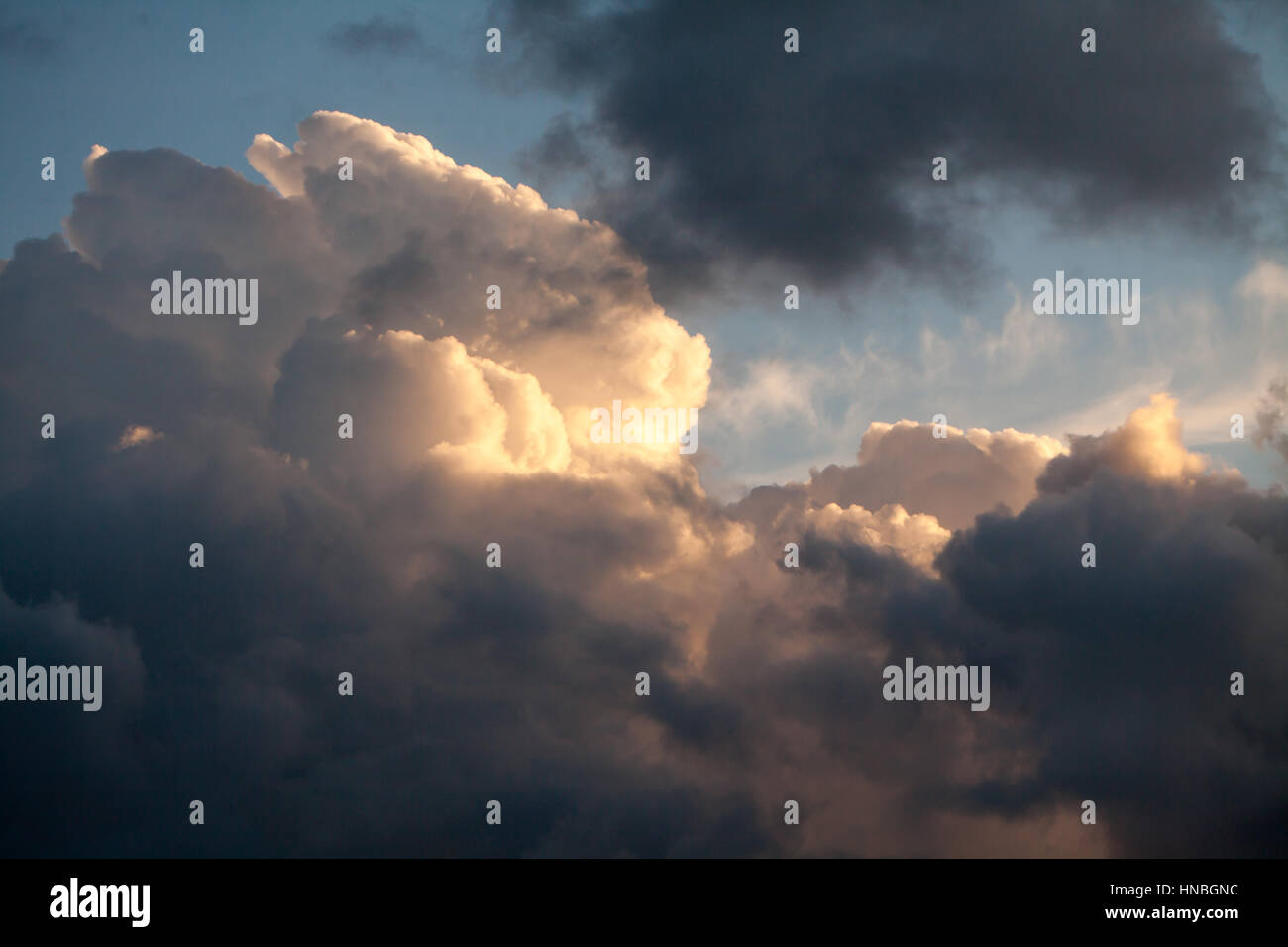 Blue sky and big strong clouds in Crozon Brittany France Stock Photo ...