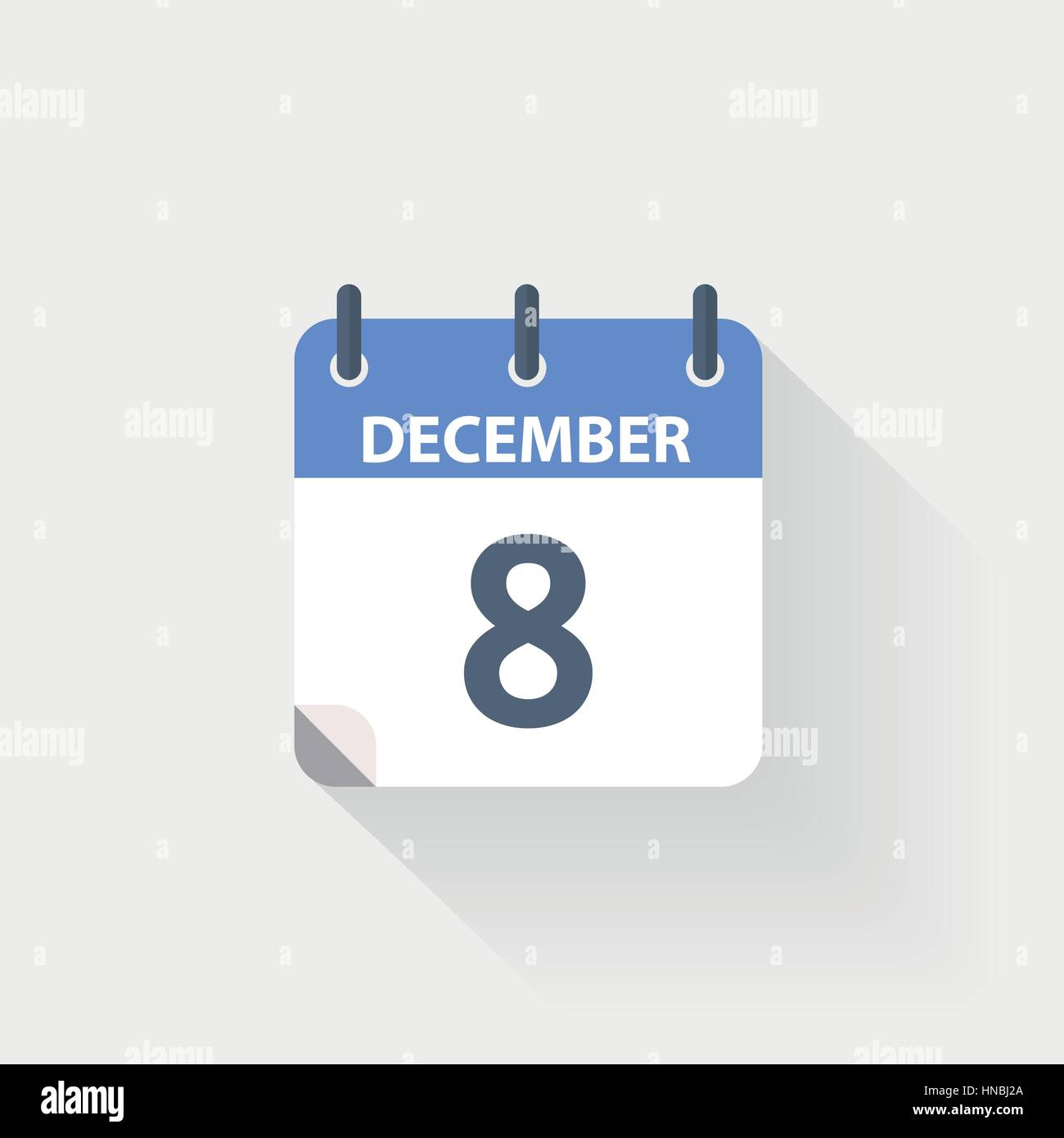8 december calendar icon on grey background Stock Vector Image & Art ...