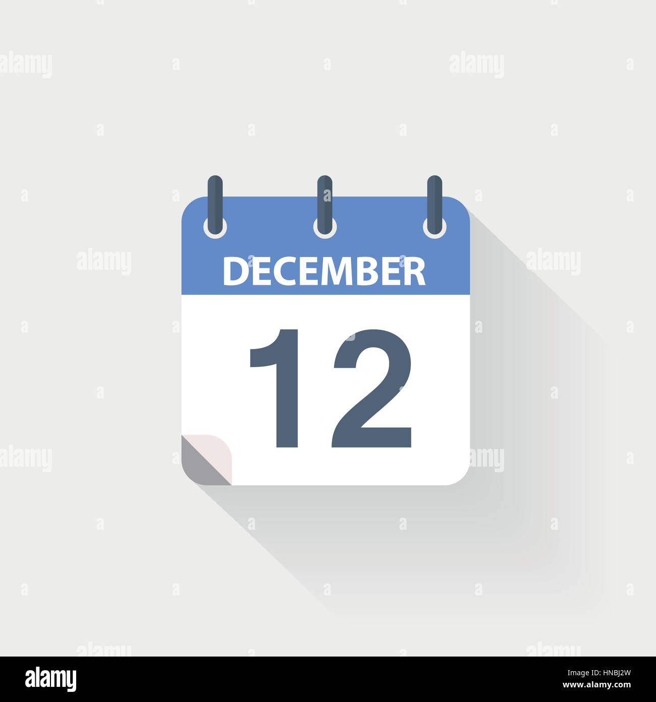 12 december calendar icon on grey background Stock Vector Image & Art ...