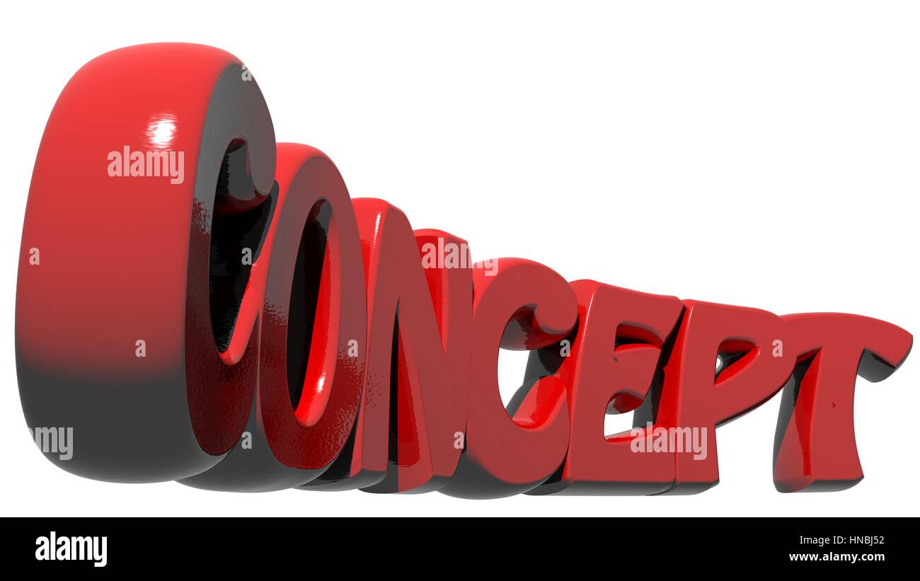 CONCEPT written with red 3D letters on white background Stock Photo - Alamy