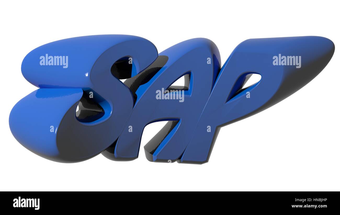 SAP in blue funny letters Stock Photo - Alamy
