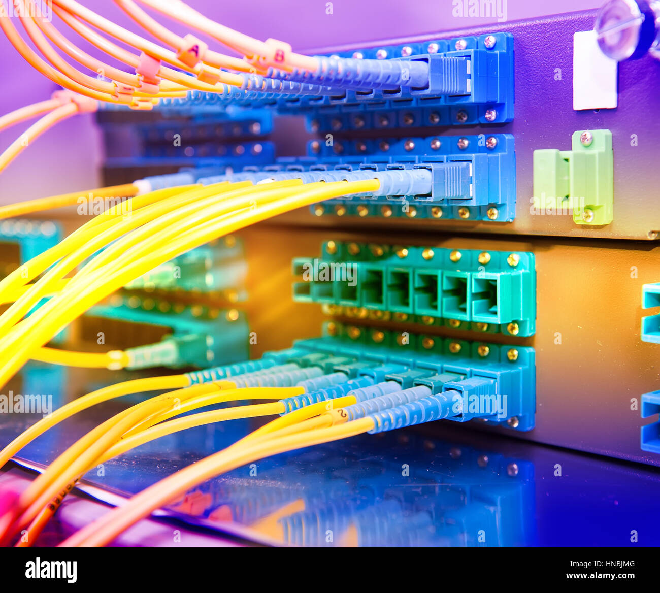 Optical Fiber communication Distribution point Stock Photo - Alamy