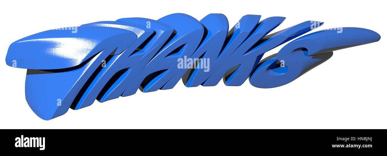 THANKS blue - 3D rendering Stock Photo - Alamy