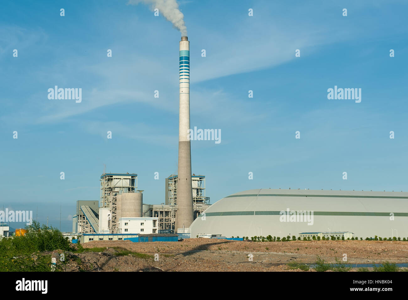 gas processing factory. landscape with gas and oil industry Stock Photo ...