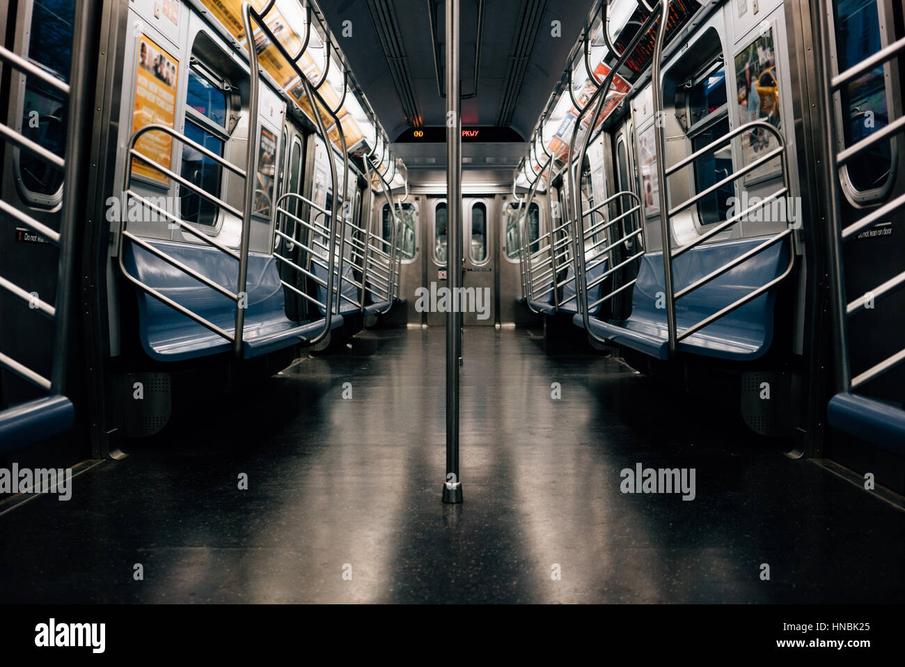 Empty subway train Stock Photo - Alamy
