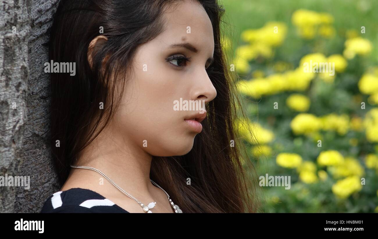 Sad Or Confused Girl Stock Photo - Alamy