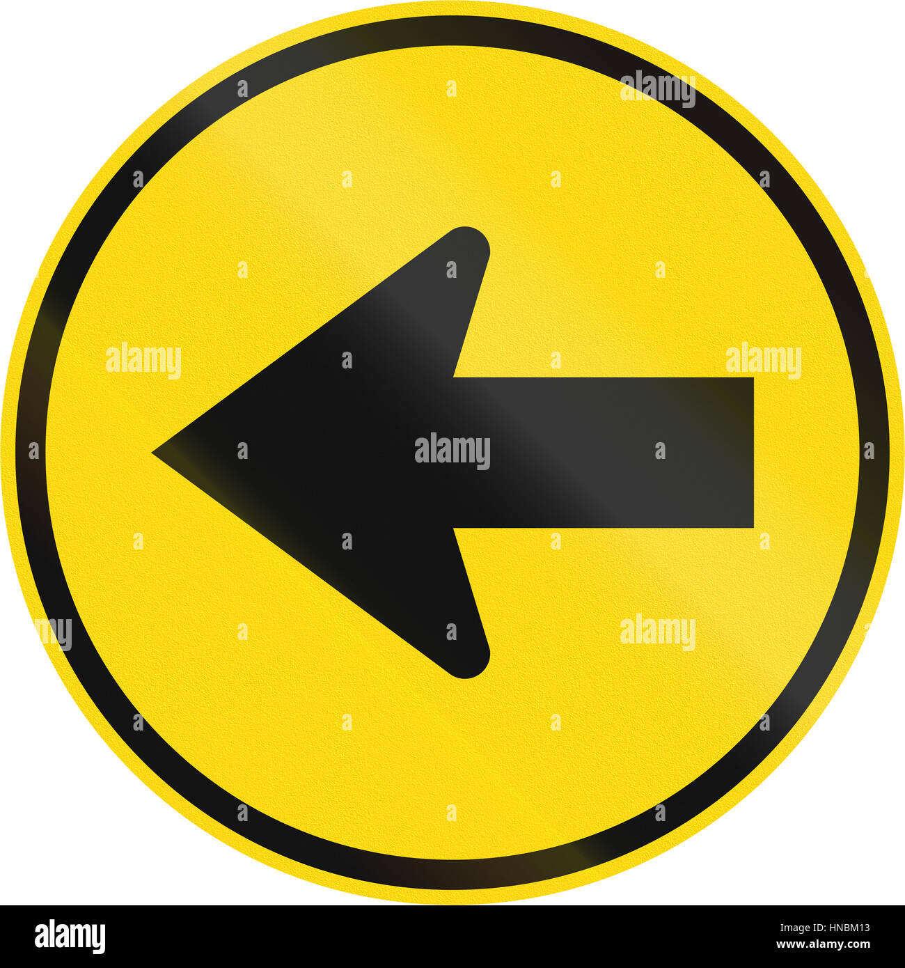 Temporary road sign used in the African country of Botswana - Turn left ...