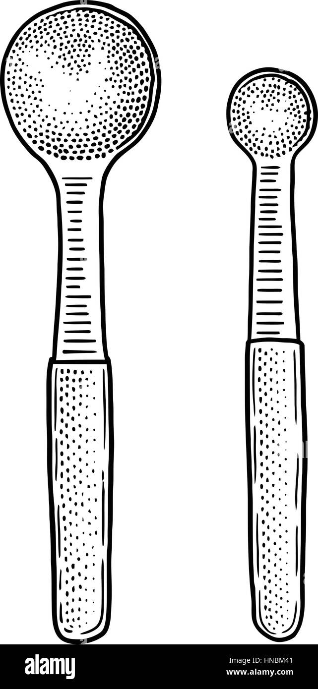 Measuring spoon illustration drawing engraving hi-res stock photography ...