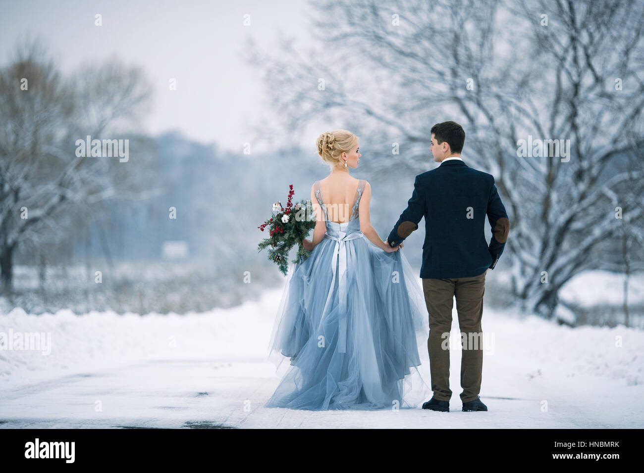 Bride and groom back view hi-res stock photography and images - Alamy