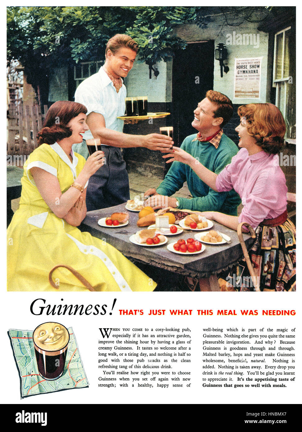 1956 British advertisement for Guinness Stout Stock Photo - Alamy