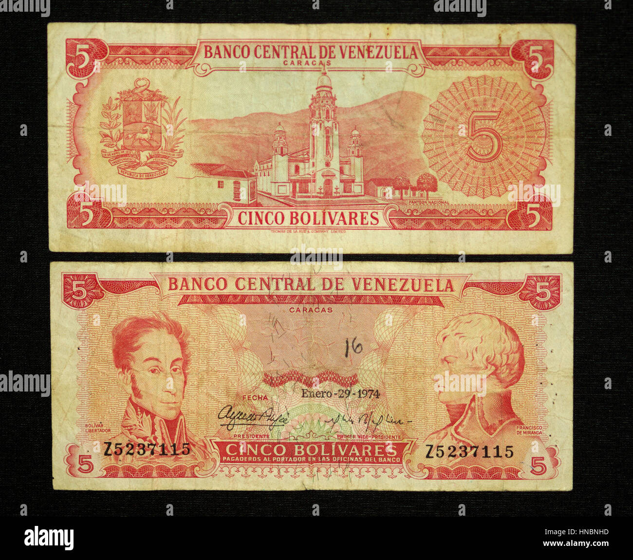 Venezuela banknote 1974 Stock Photo - Alamy
