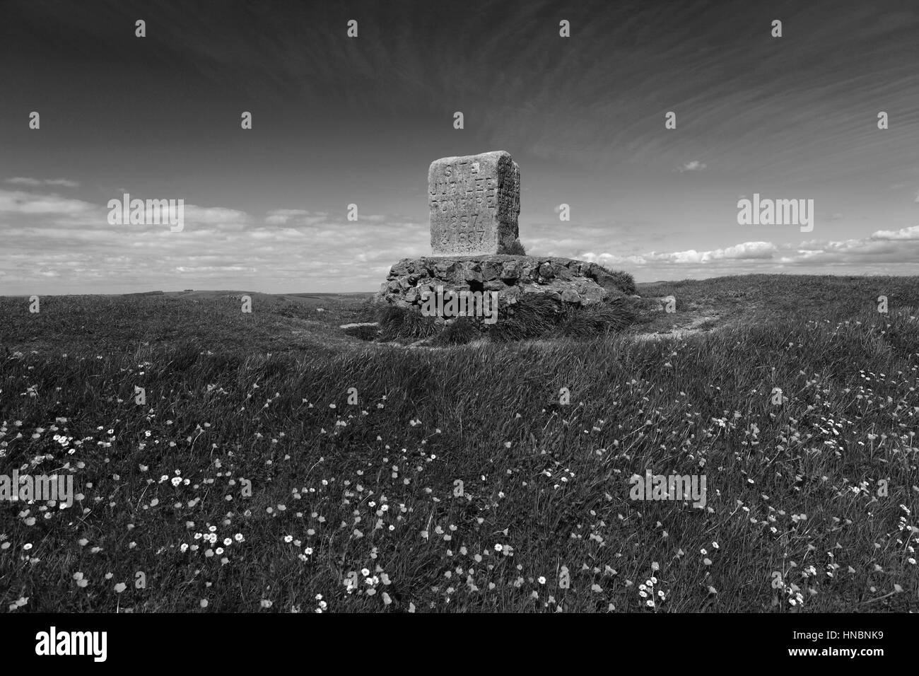 The 1977 Jubilee Beacon, Brent Knoll a solitary limestone hill and a ...