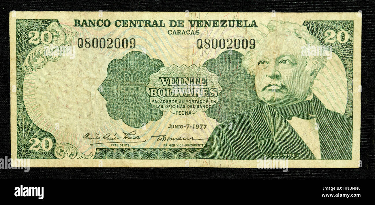 Venezuela banknote 1977 Stock Photo - Alamy
