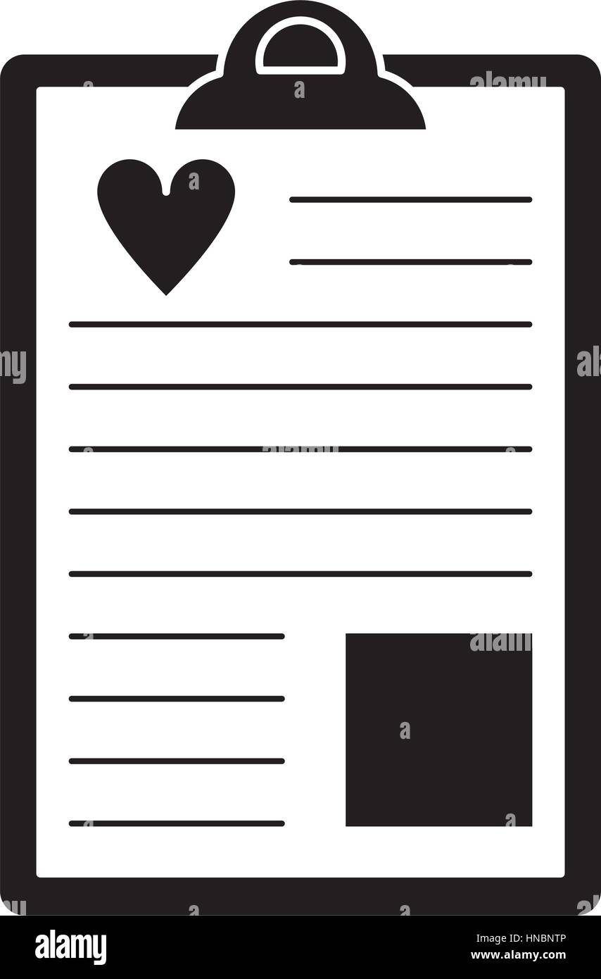 clipboard heart report pictogram vector illustration eps 10 Stock ...