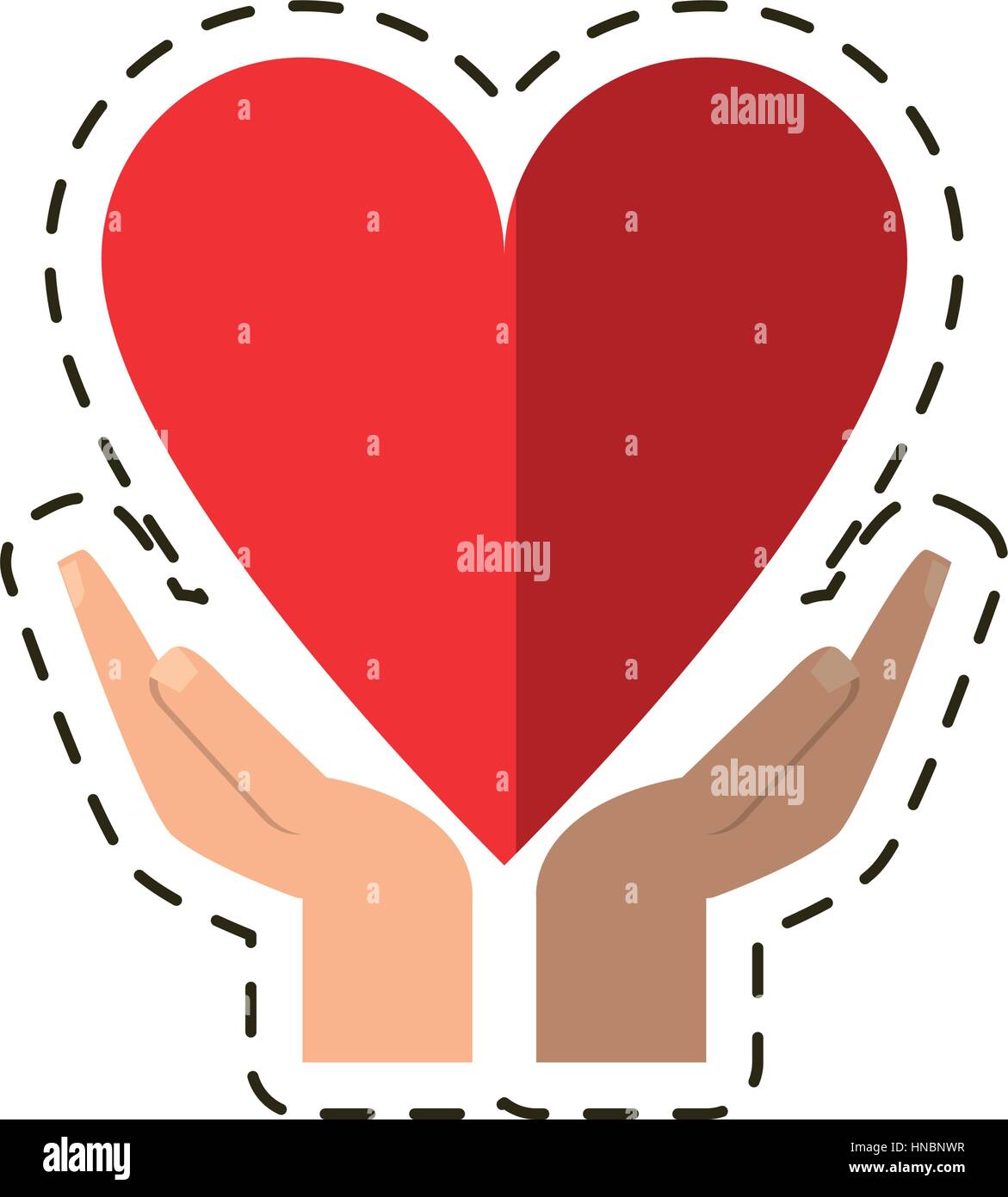 cartoon hand holding heart healthcare vector illustration eps 10 Stock ...