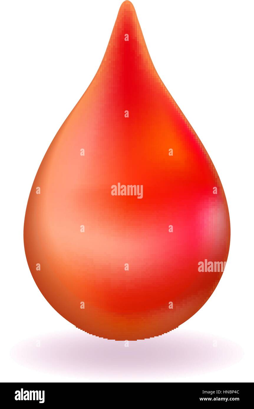Realistic red blood drop. 3d icon droplet falls. World Donation Day ...