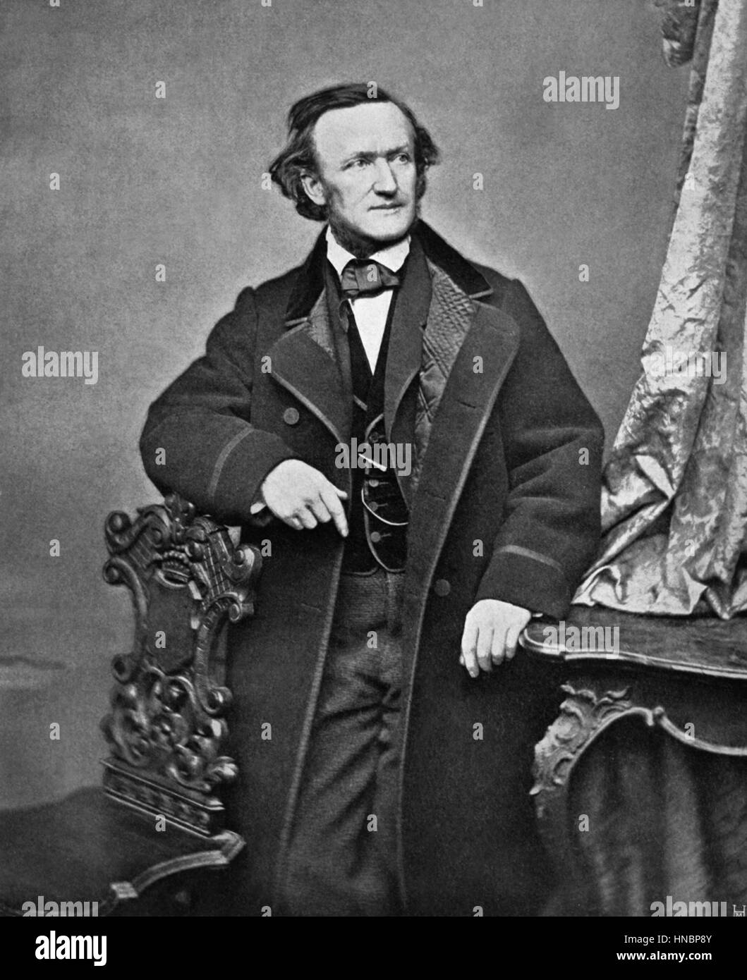Portrait of the composer richard wagner Black and White Stock Photos ...