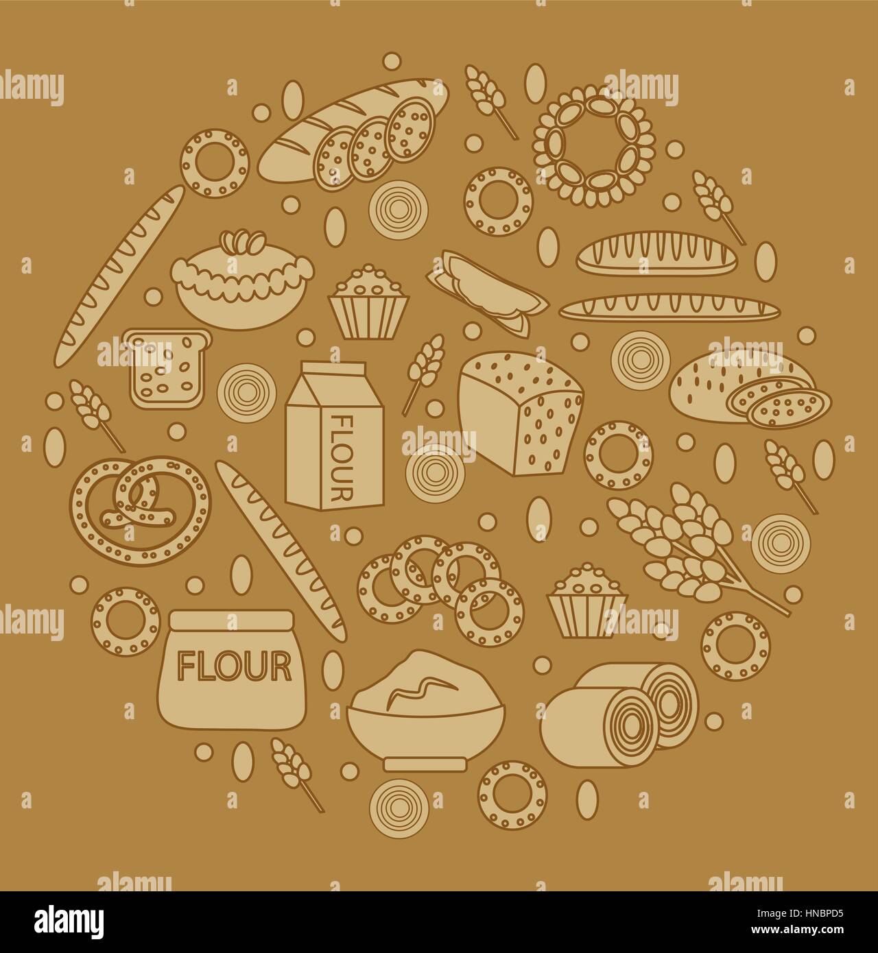 Watercolor bakery background bake Stock Vector Images - Alamy